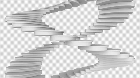 Spiral staircase. Seamless loop. Alpha c... | Stock Video | Pond5