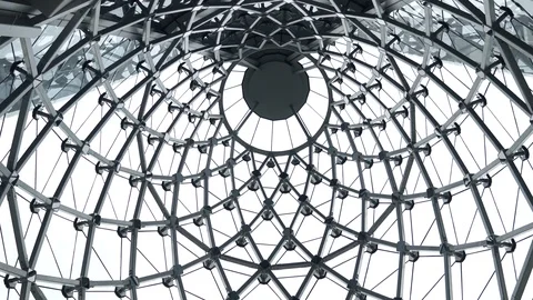 Spiral steel structure with triangle gla... | Stock Video | Pond5