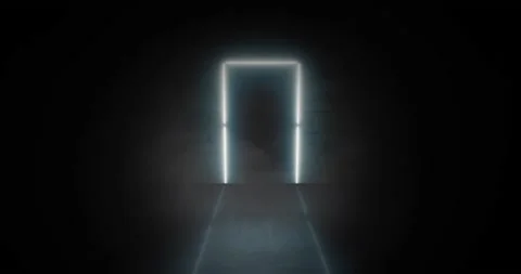 Spiritual glowing light frame of a door ... | Stock Video | Pond5