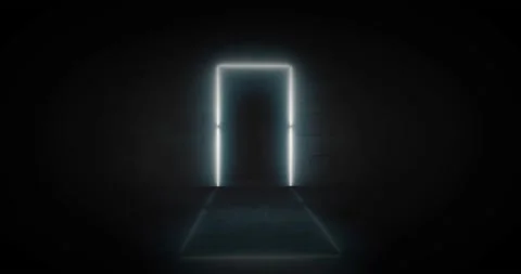 Spiritual glowing light frame of a door ... | Stock Video | Pond5