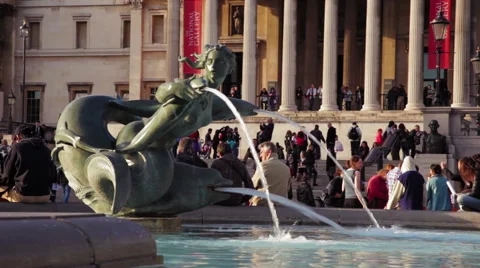 Spitting statue in front of National Gal... | Stock Video | Pond5