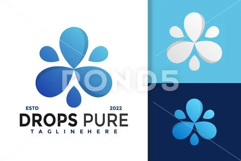 Splash Drop Pure Logo Design, brand identity logos vector, modern logo ...
