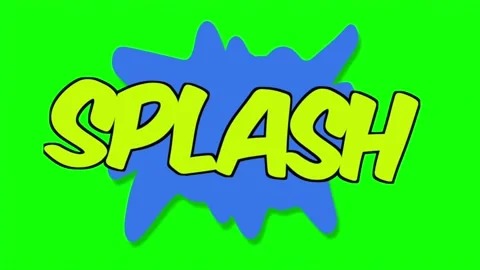 Splash text comic bubble animation on gr... | Stock Video | Pond5