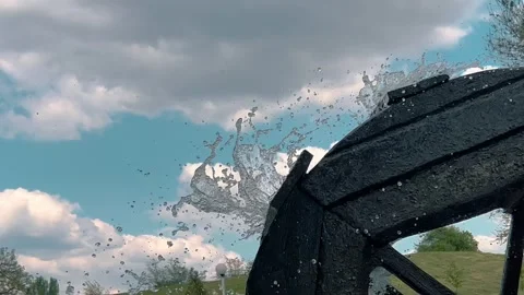 Splashes of water from the movement of t... | Stock Video | Pond5