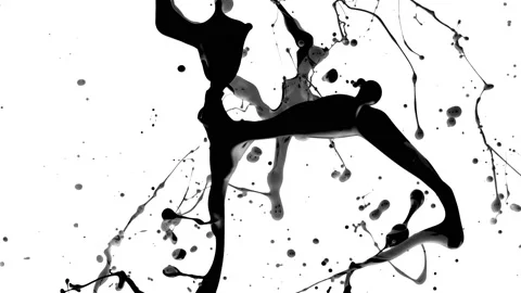 Splatter Black ink, pouring ink drops, l... | Stock Video | Pond5