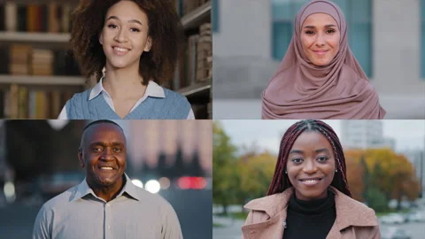 Split screen collage diverse african ame... | Stock Video | Pond5