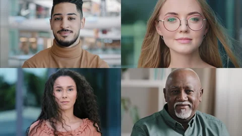 Split screen collage portrait confident ... | Stock Video | Pond5