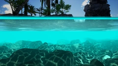 Split view cross section of sea water an... | Stock Video | Pond5