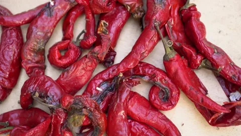 Spoiled rotten hot red pepper. Food loss... | Stock Video | Pond5