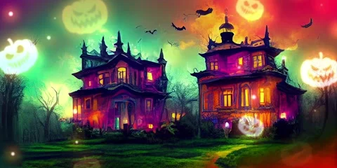 The Spooky and Creepy Colorful Halloween... | Stock Video | Pond5