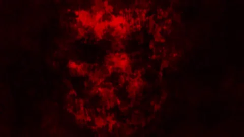 Spooky animation of evil skull face. Dar... | Stock Video | Pond5
