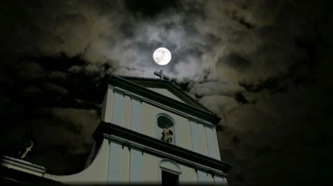 Spooky Dramatic Cathedral Church Tower C... | Stock Video | Pond5