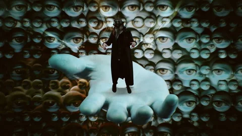 Spooky Figure Sorcery Humanoid Hand Stan... | Stock Video | Pond5