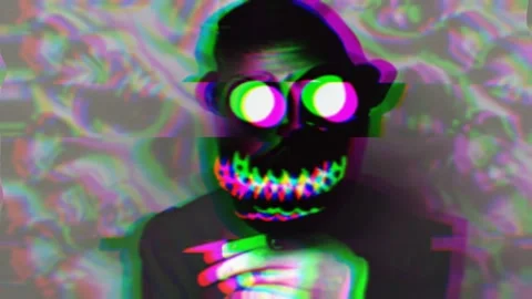 Spooky Retro Face Mask Horror Animation ... | Stock Video | Pond5