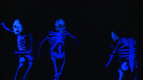 Spooky Skeletons Dancing Halloween | Stock Video | Pond5