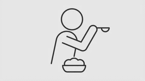 Spoon feeding linear animation | Stock Video | Pond5