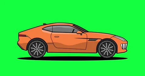Sport Car 2d animation , Sport Car green... | Stock Video | Pond5