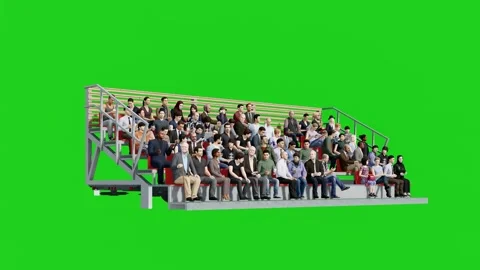 Sport Fans on Grandstand with Green Scre... | Stock Video | Pond5