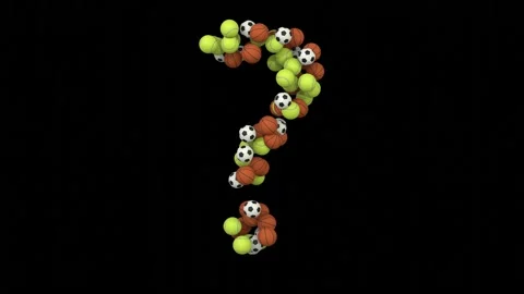 Sports Ball Themed Font Question Mark | Stock Video | Pond5