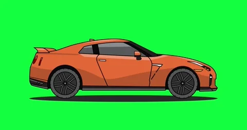Sports Car 2d animation Sports Car green... | Stock Video | Pond5