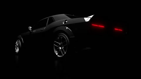 sports car animation rear view on black ... | Stock Video | Pond5
