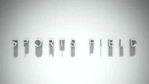 sports field 3D title animation white te... | Stock Video | Pond5