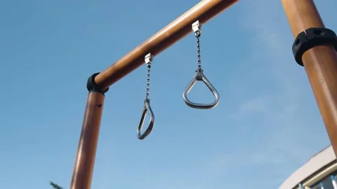 Sports rings for outdoor training gymnas... | Stock Video | Pond5