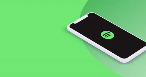 Spotify mobile app logo on phone screen ... | Stock Video | Pond5