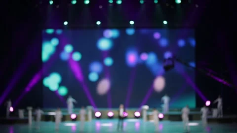 Spotlights in the concert hall and scree... | Stock Video | Pond5