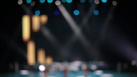 Spotlights in the concert hall and scree... | Stock Video | Pond5