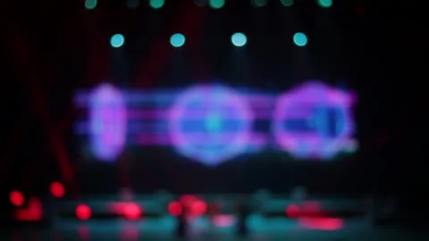 Spotlights in the concert hall and scree... | Stock Video | Pond5