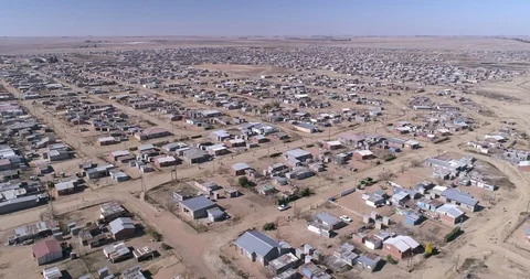 Sprawling African town set in dry arid l... | Stock Video | Pond5