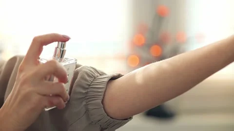 Sprays Perfume Fragrant On Body In Bathr... | Stock Video | Pond5