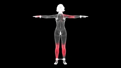 The spread of pain through the girl's bo... | Stock Video | Pond5