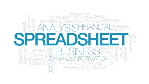 Spreadsheet animated word cloud. Kinetic... | Stock Video | Pond5
