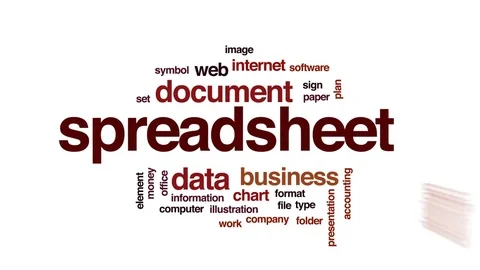 Spreadsheet animated word cloud, text de... | Stock Video | Pond5