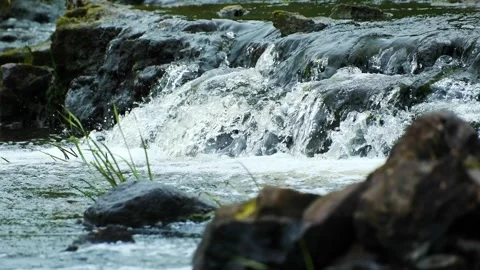 Spring river background. Water flow in t... | Stock Video | Pond5
