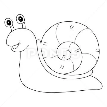 Spring Snail Isolated Coloring Page for Kids: Royalty Free #231066870