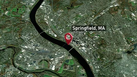 Springfield City Map Zoom (MA, USA) from... | Stock Video | Pond5