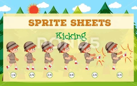 A sprite sheet kicking game template: Graphic #94056925
