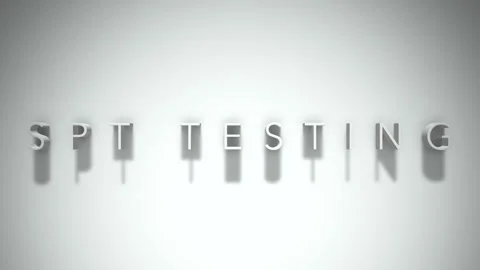 SPT Testing 3D title animation with shad... | Stock Video | Pond5