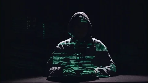 Spy is typing virus patches on the keybo... | Stock Video | Pond5