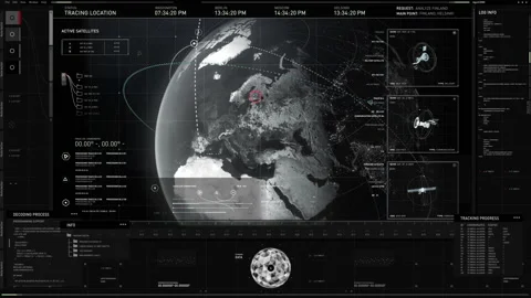 Spy Uses Digital Tracking Ui Satellite N... | Stock Video | Pond5