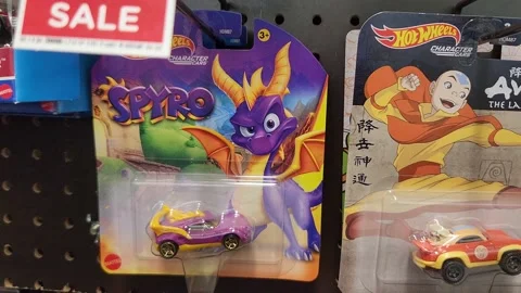 Spyro Hot Wheels Car and Avatar Toy | Stock Video | Pond5