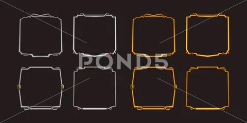 Square avatar frames, medieval ui game borders: Graphic #201043489