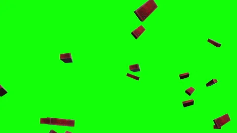 square bricks particle with green screen... | Stock Video | Pond5