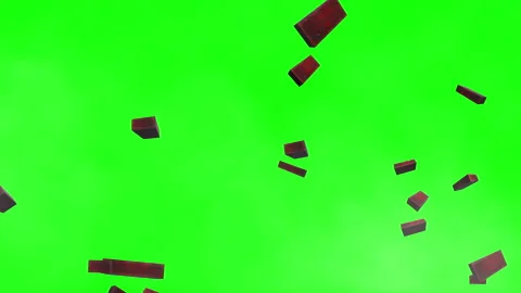square bricks particle with green screen... | Stock Video | Pond5