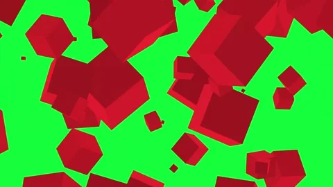 square bricks particle with green screen... | Stock Video | Pond5