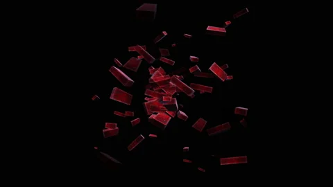 square bricks particle loop animation | Stock Video | Pond5