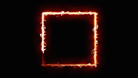 Square path with fire sparks on plain bl... | Stock Video | Pond5